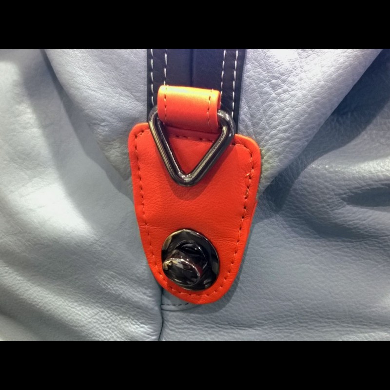 Gulf Racing Bag Travel Le Mans 1968 victory leather blue / orange / black