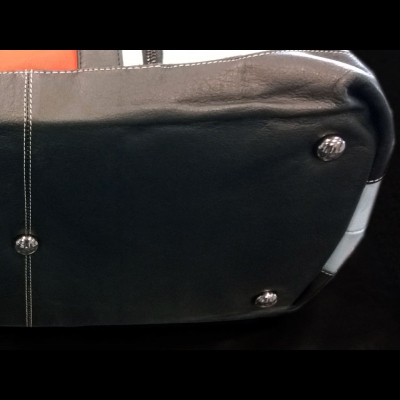 Gulf Racing Bag Travel Le Mans 1968 victory leather blue / orange / black