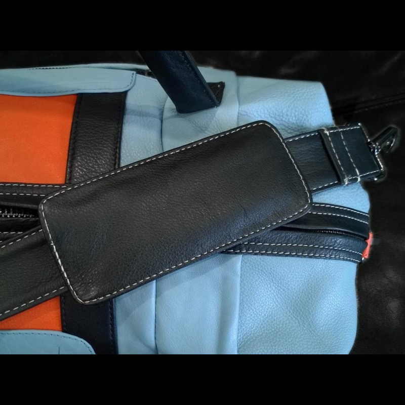 Gulf Racing Bag Travel Le Mans 1968 victory Medium leather blue ...