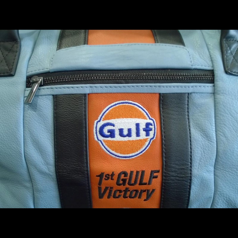 Gulf Racing Bag Travel Le Mans 1968 victory Medium leather blue ...