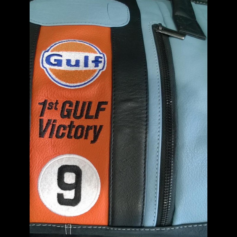 Gulf Racing Bag Travel Le Mans 1968 victory Medium leather blue ...