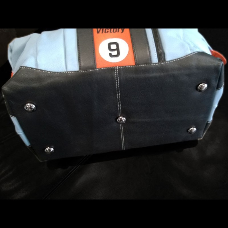 Gulf Racing Bag Travel Le Mans 1968 victory Medium leather blue ...