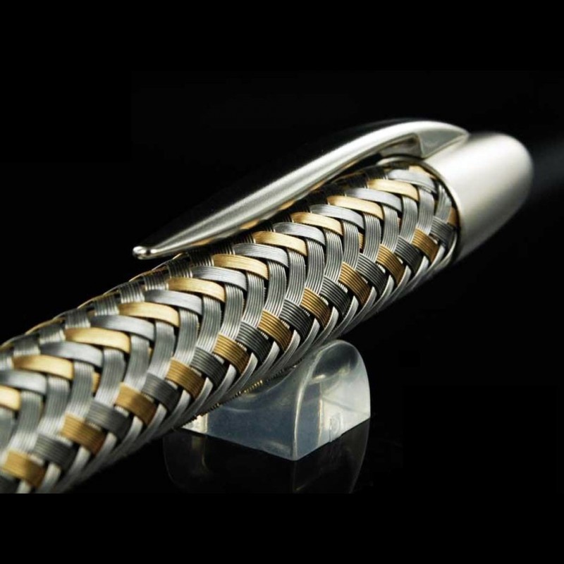 Stylo plume Porsche Design acier / or Plume or taille F Tec Flex