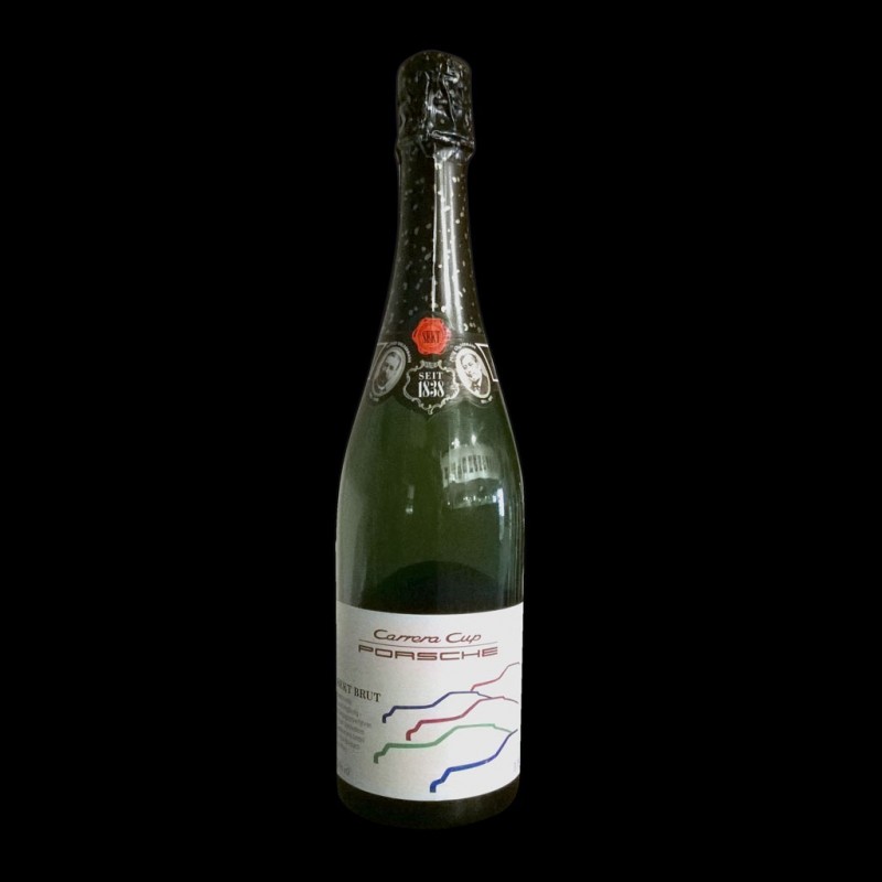 Bottle of sparkling wine Porsche Carrera Cup brut white dry Deutz ...