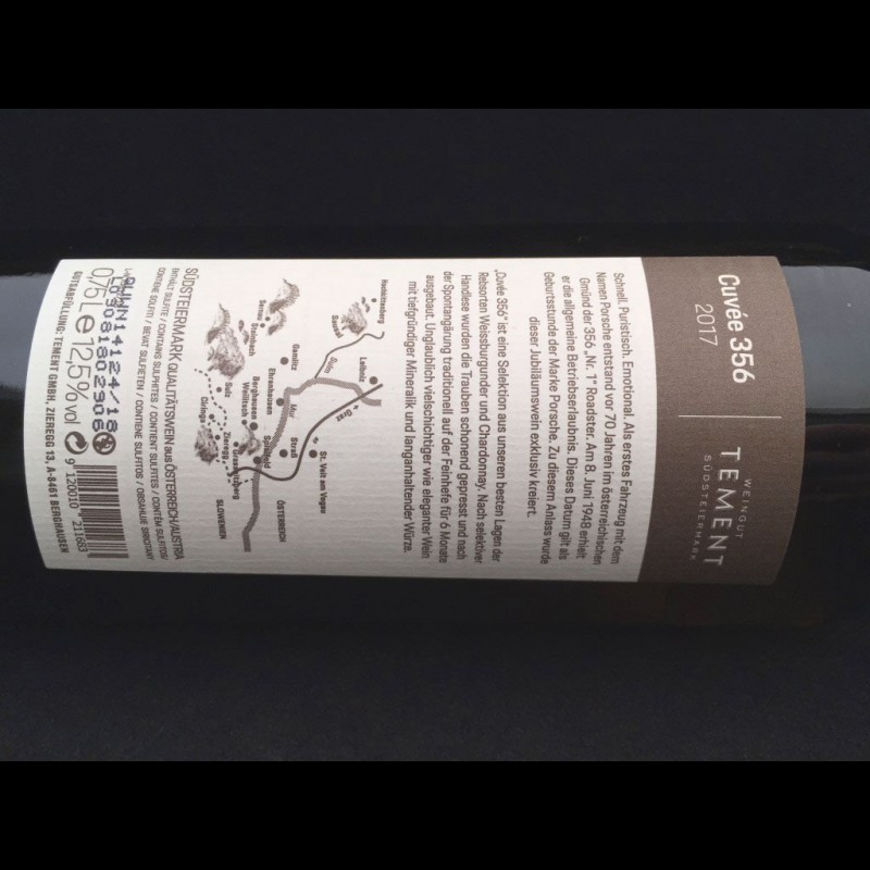 Bottle of wine Porsche 70 years Cuvée 356 2017 Tement Autriche