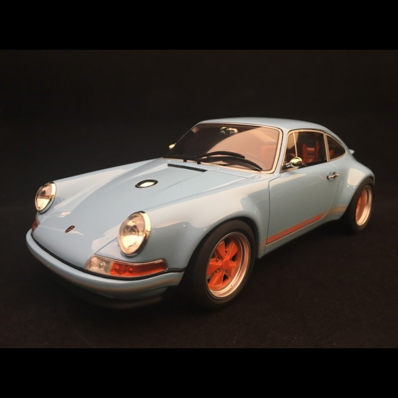 Porsche 911 Singer base 964 2014 Gulf blue / orange 1/18 CMR CMR079
