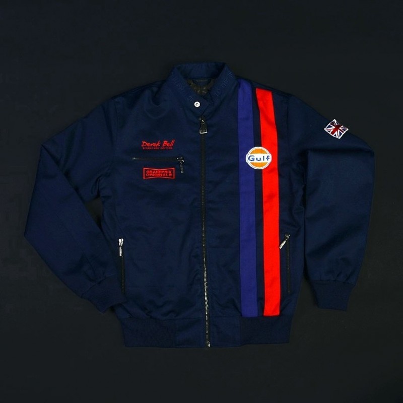 Gulf Racing jacket Derek Bell signature navy blue - men