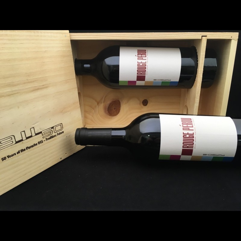 Box of 2 bottles of wine 50 years Porsche 911 Bordeaux Rouge Pérou 2011
