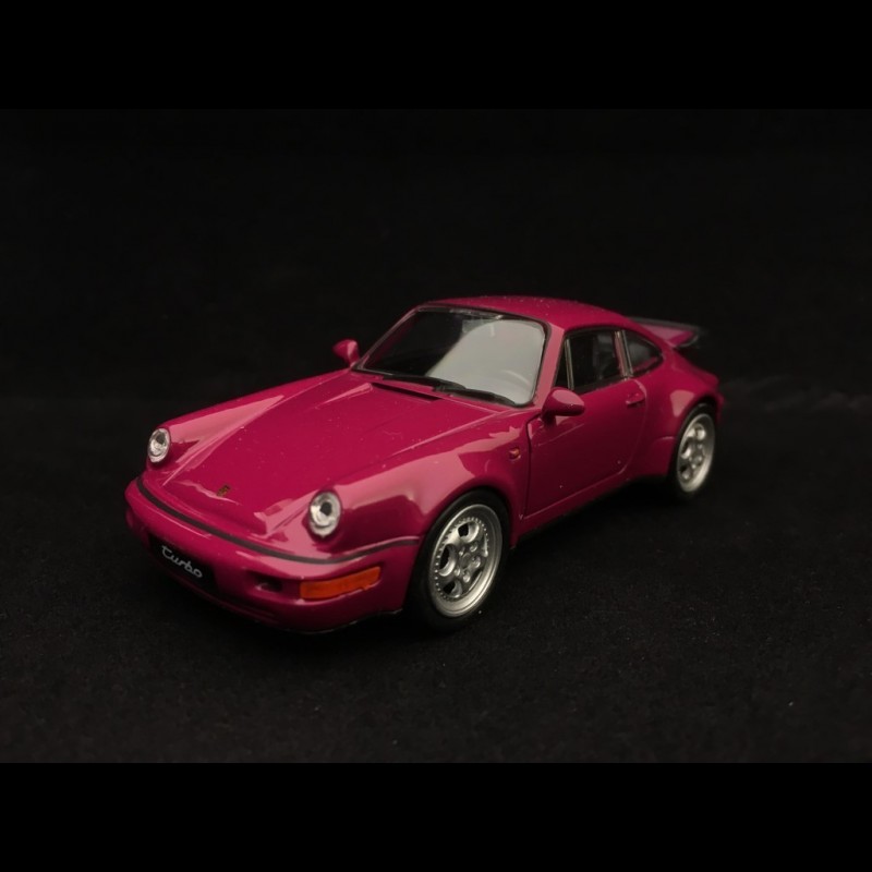 Porsche 911 Turbo type 964 1990 pull back toy Welly raspberry
