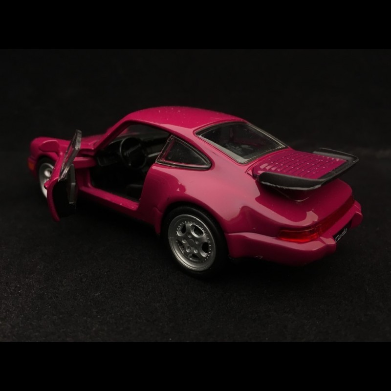 Porsche 911 Turbo type 964 1990 pull back toy Welly raspberry