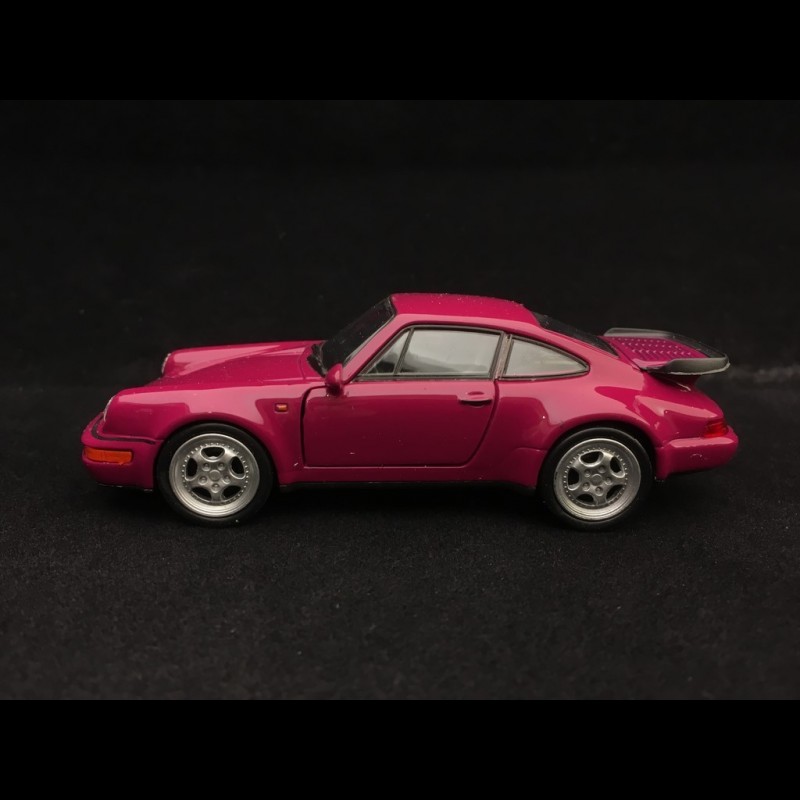 Porsche 911 Turbo type 964 1990 pull back toy Welly raspberry