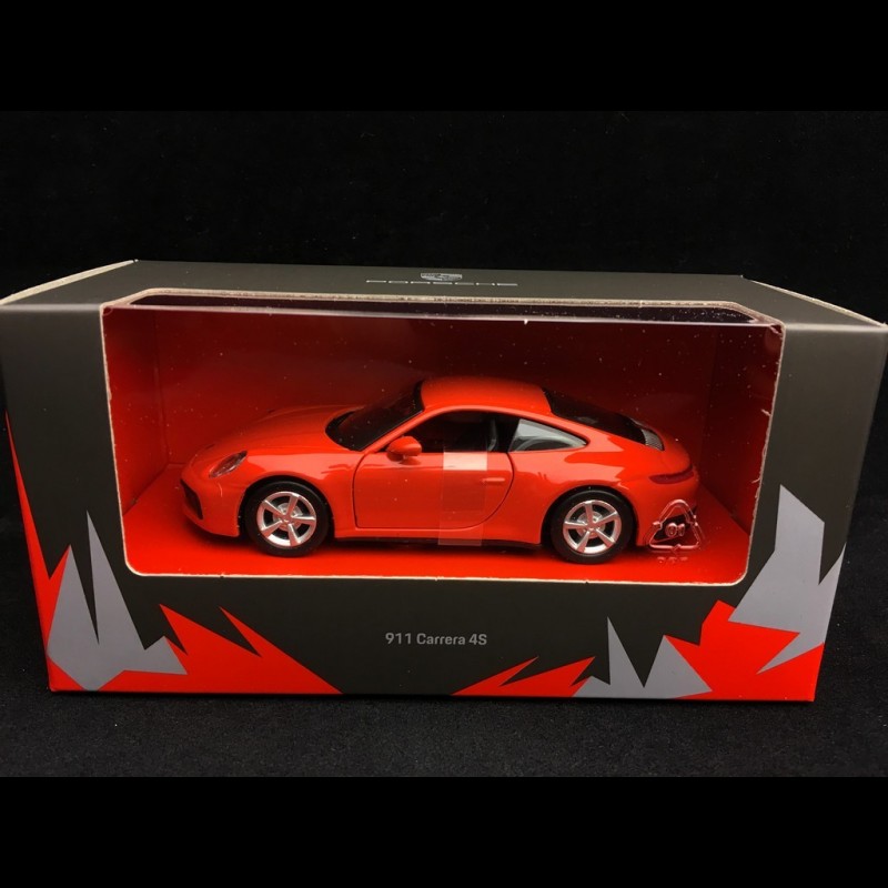 Porsche 911 type 992 Carrera 4S Coupe lava orange Pullback toy 1/43 ...
