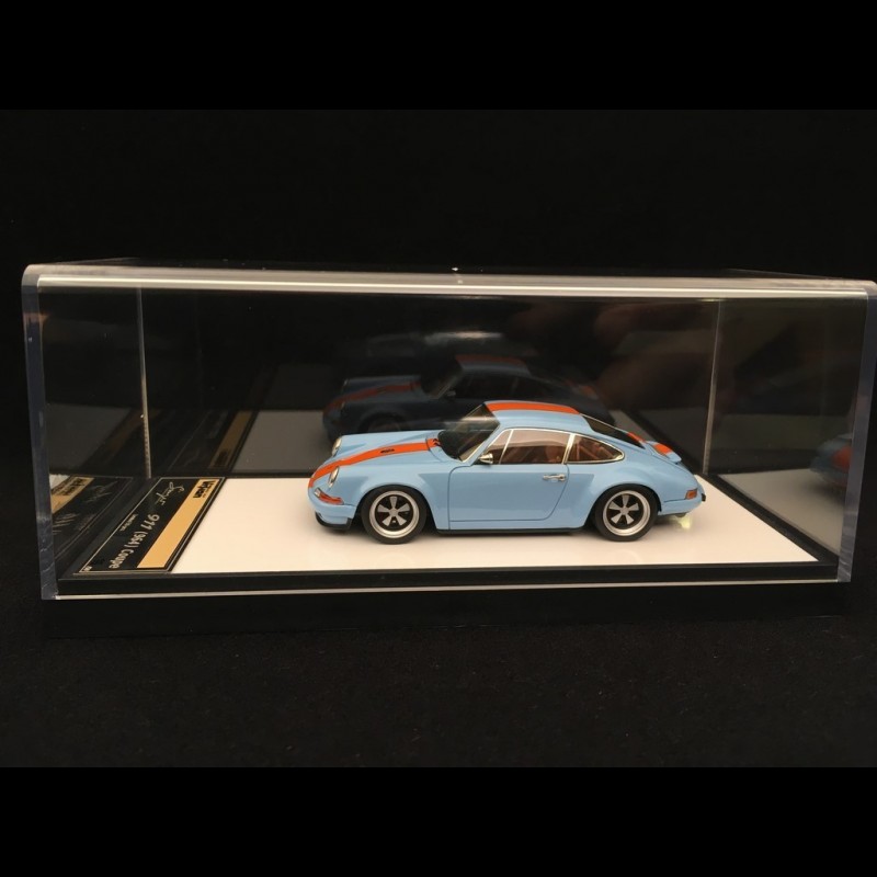 Porsche 911 type 964 Singer Gulf blue / Orange stripes 1/43 Make Up ...