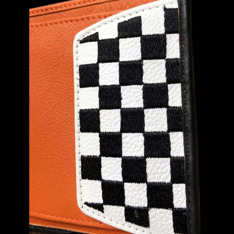Gulf racing Wallet Card holder and coin purse Blue Leather