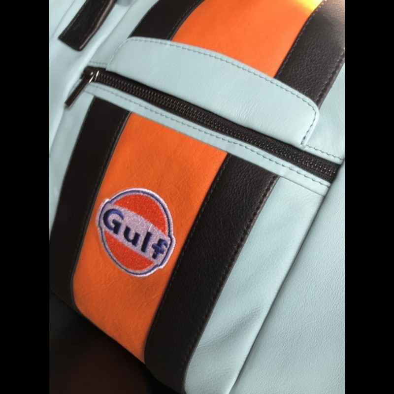 Gulf Racing bag Travel leather blue / orange / black