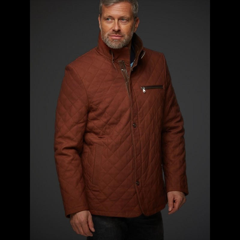 Gentleman driver quilted Leather jacket cognac - men