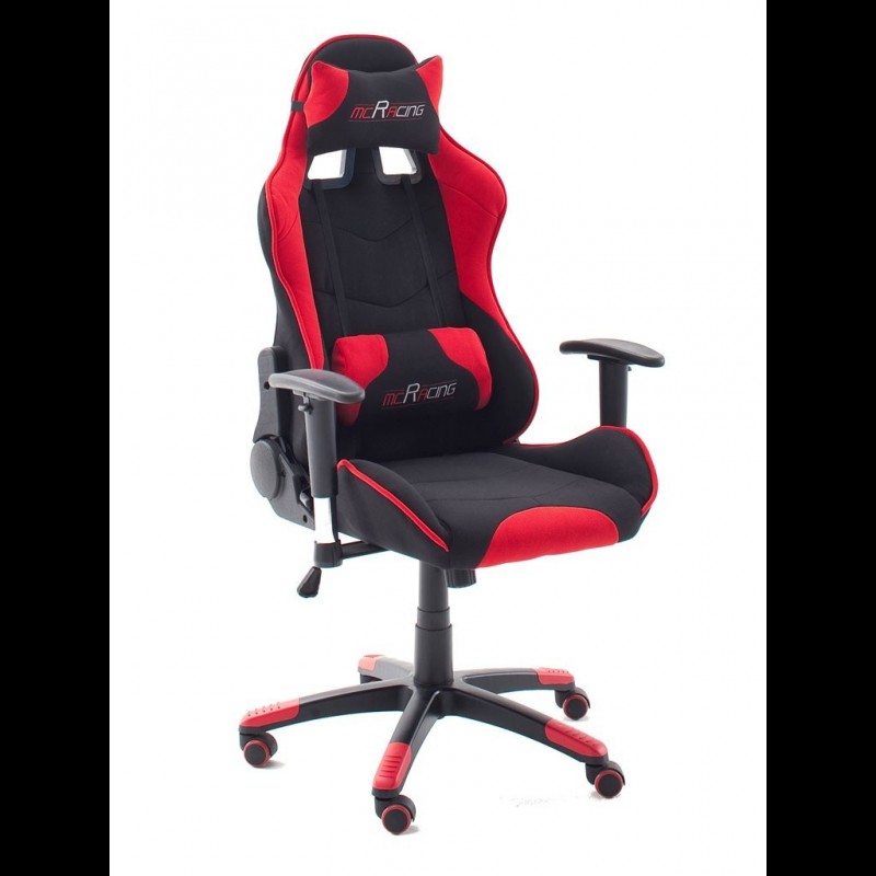 Ergonomic office armchair Racing RS red / black Fabric Adjustable ...