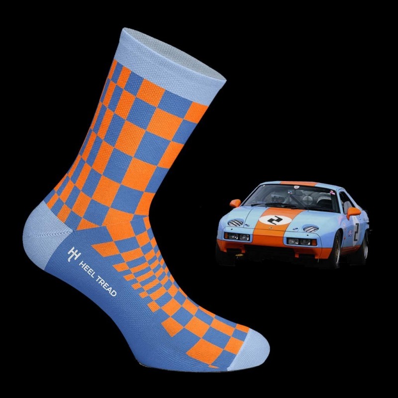 Inspiration Porsche 928 GT Pasha socks Gulf blue / orange - unisex