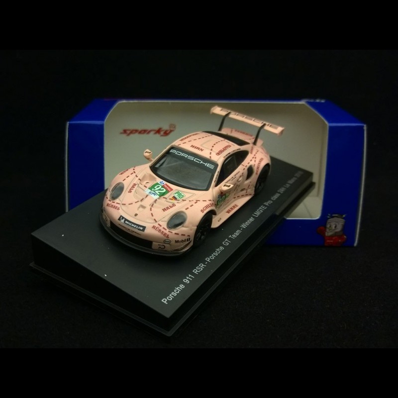 Porsche 911 type 991 RSR n° 92 Rosa sau Sieger 24H Le Mans 2018 1/64 ...