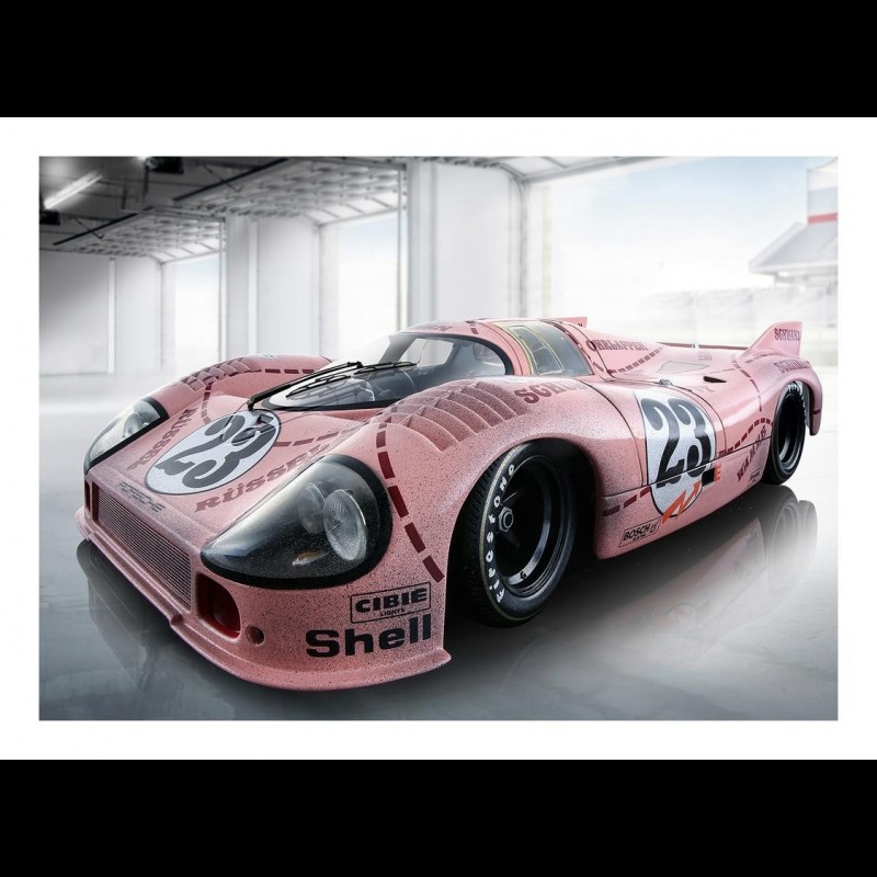 Porsche 917 n° 23 "Rosa sau" finish line plakat 83.8cm x 59cm