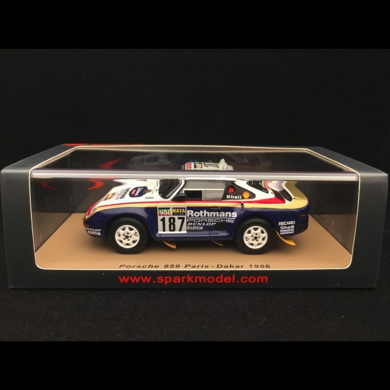Porsche 959 n° 187 Rothmans Paris - Dakar 1986 1/43 Spark S7816