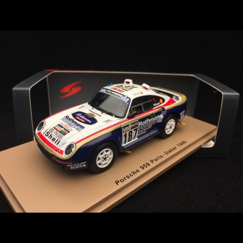 Porsche 959 n° 187 Rothmans Paris - Dakar 1986 1/43 Spark S7816