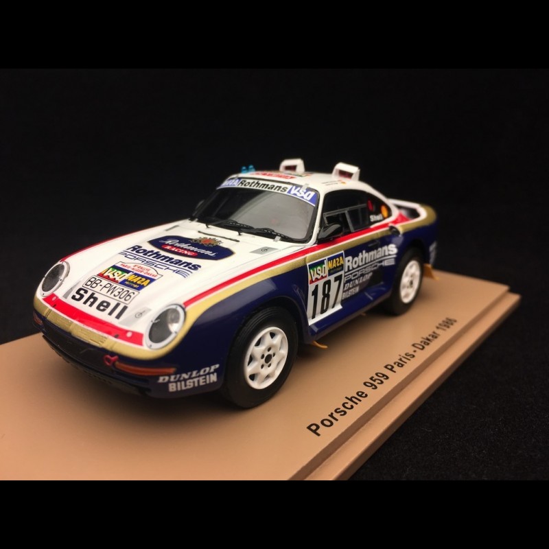 Porsche 959 n° 187 Rothmans Paris - Dakar 1986 1/43 Spark S7816