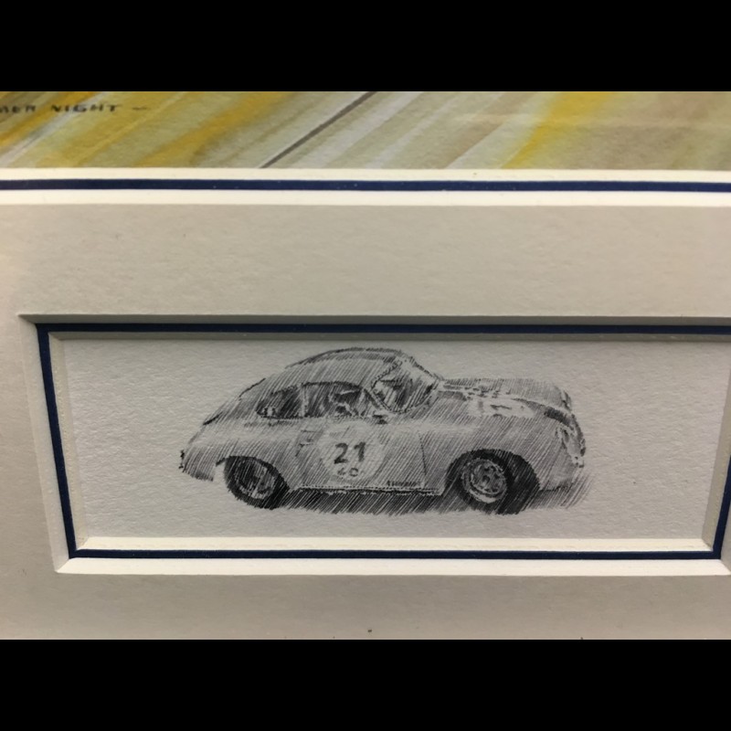 Porsche 356 Gulf in the race wood frame aluminum with black and white ...