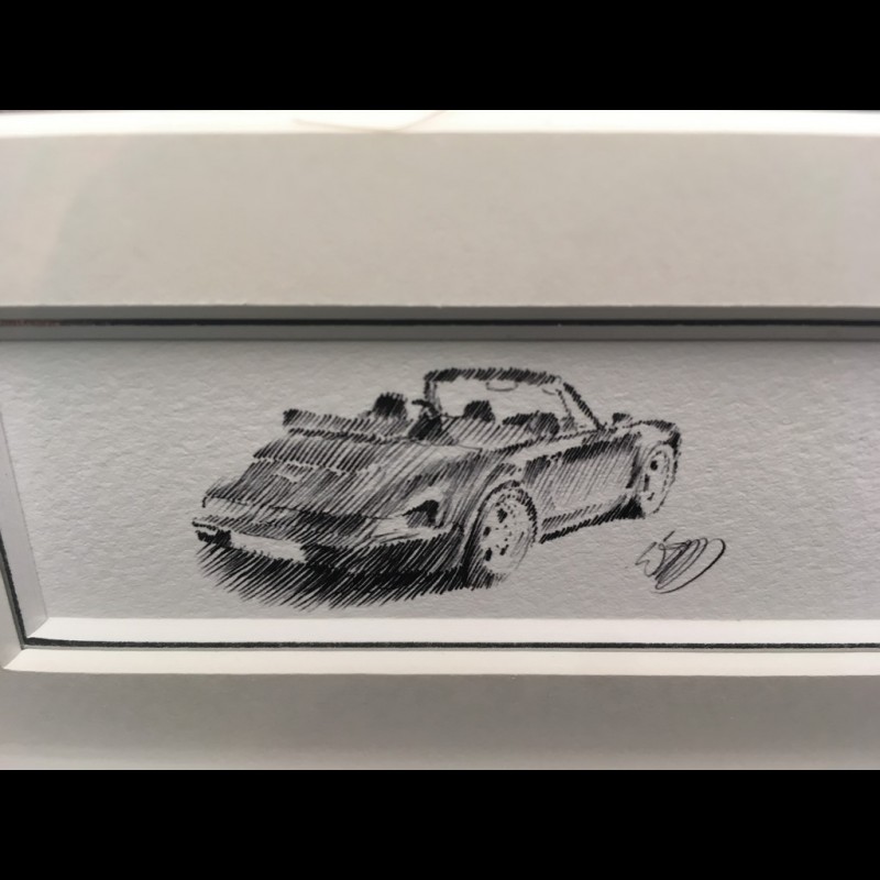 Porsche 911 type 964 turbo Cabriolet red wood frame aluminum with black ...