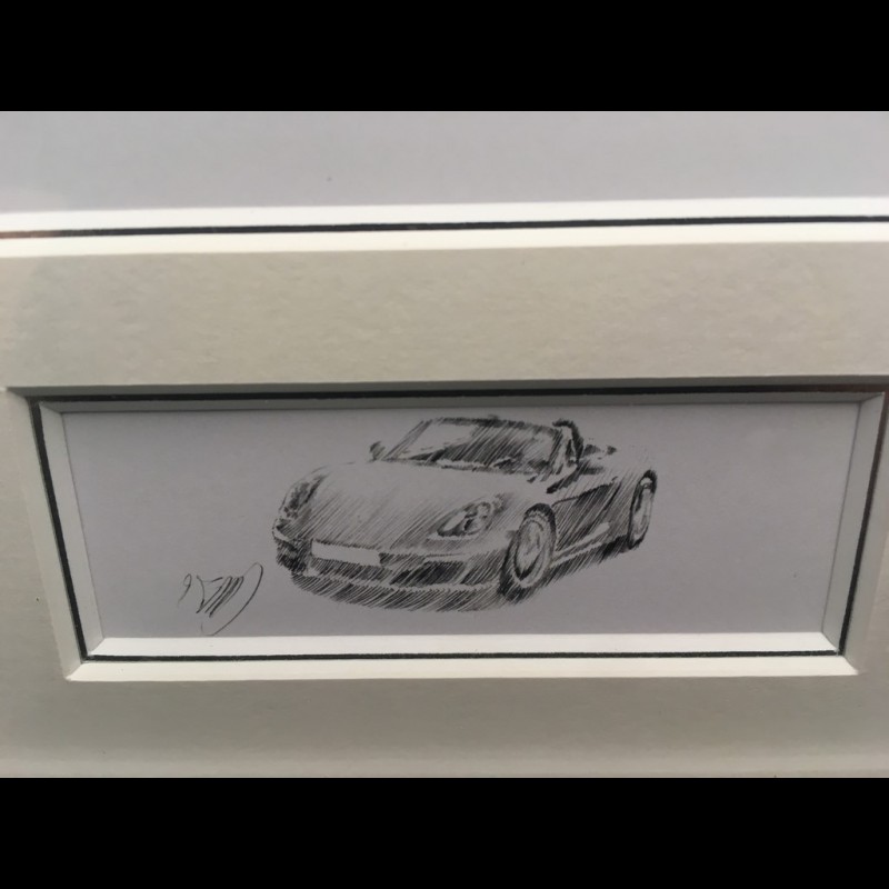 Porsche Boxster 981 black wood frame aluminum with black and white ...