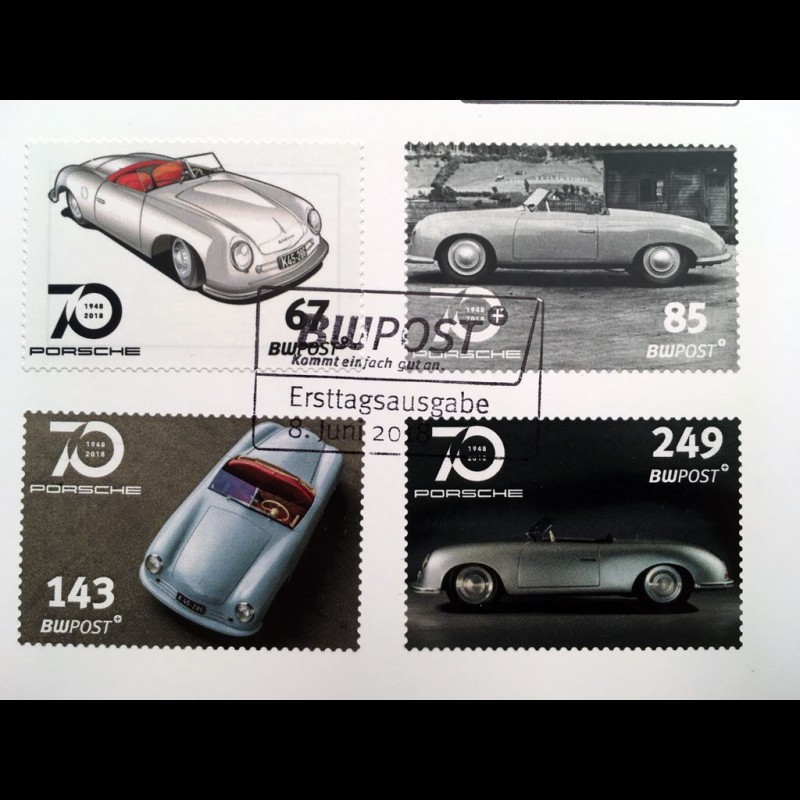 Porsche commemorative stamps 70 years evolution 1948 - 2018Porsche ...