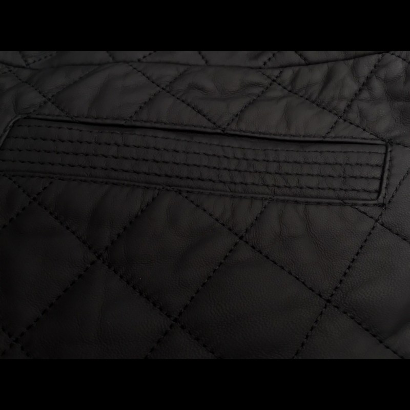 Leather jacket Lady driver quilted black - women
