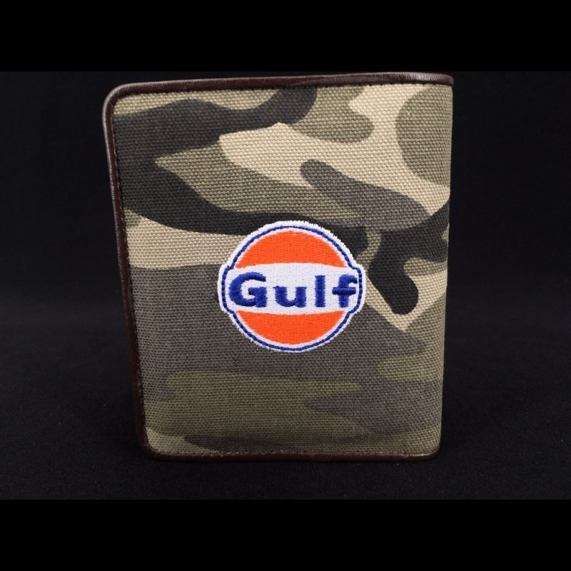 Gulf Wallet camouflage Card holder and coin purse brown leather