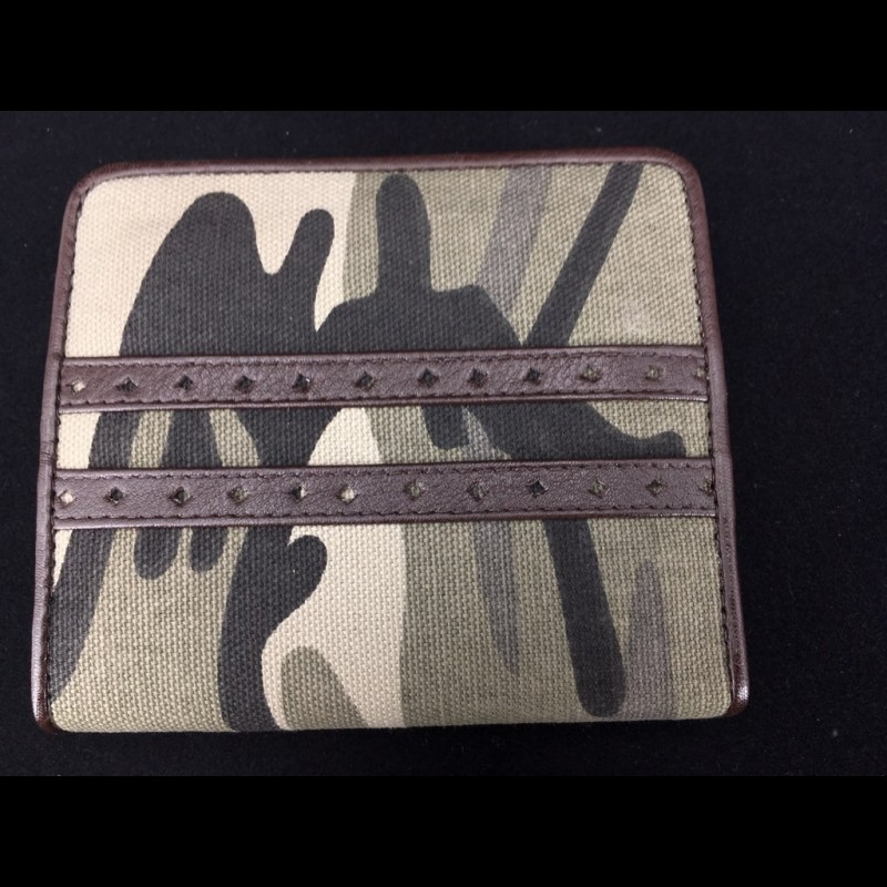 Gulf Wallet camouflage Card holder and coin purse brown leather