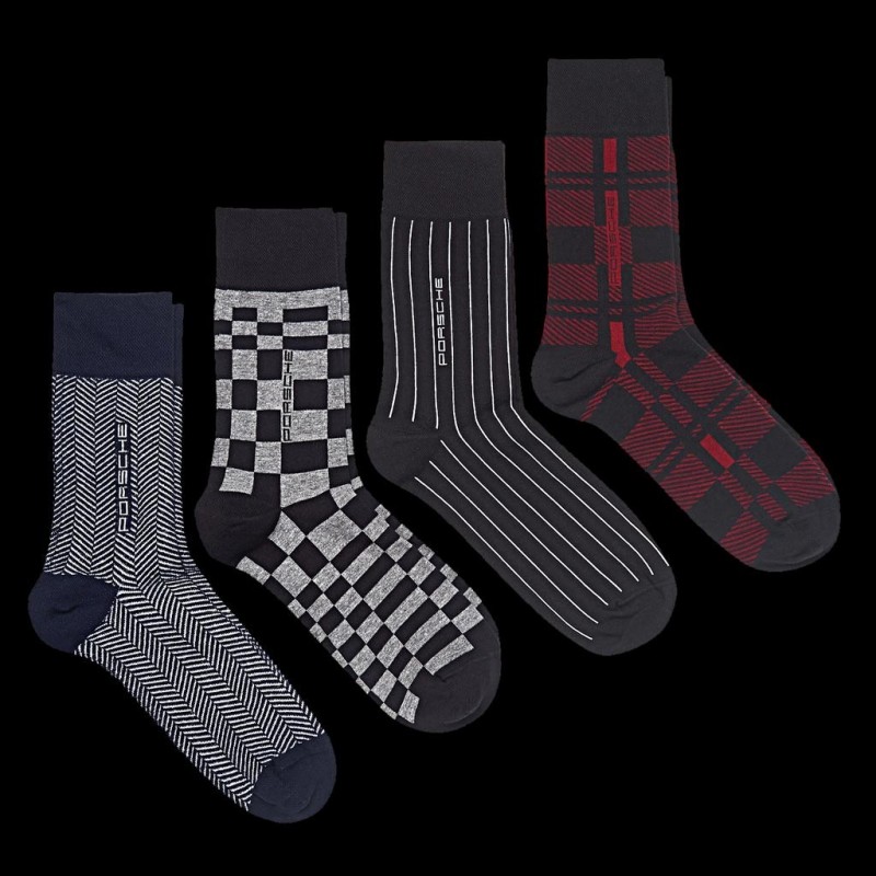 Porsche Socks 4 pairs Grey / red / black / white 924 Collection boxset ...