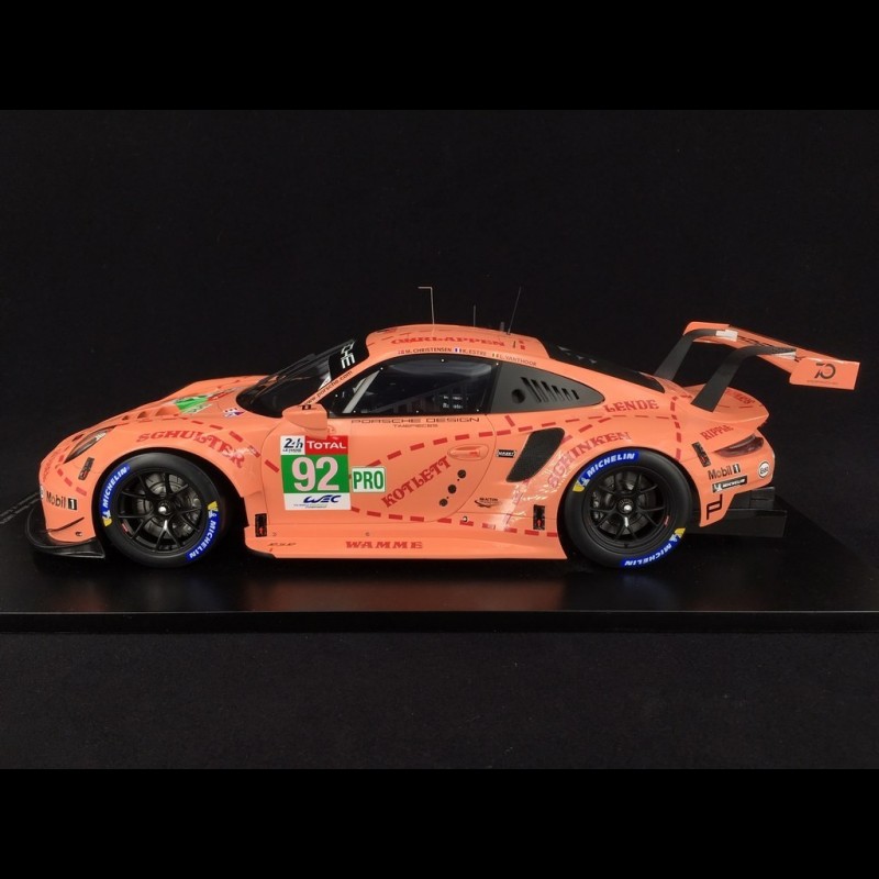Porsche 911 RSR typ 991 n° 92 "Rosa sau" Sieger Le Mans 2018 1/12 Spark ...