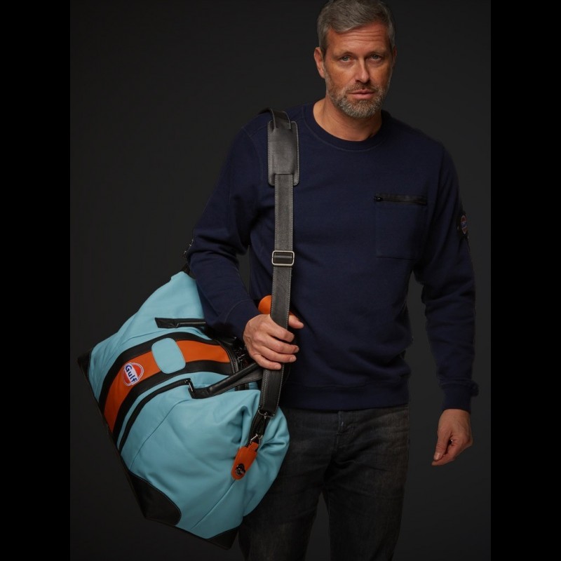 Gulf Racing bag Travel leather blue / orange / black