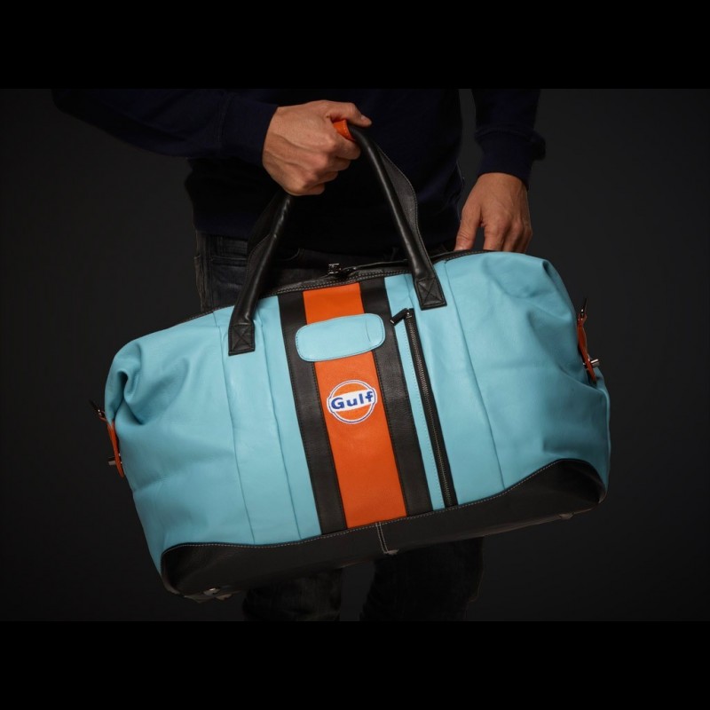 Gulf Racing bag Travel leather blue / orange / black