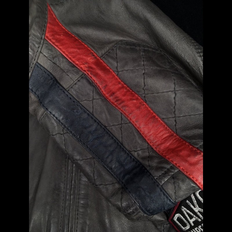 Gulf leather jacket Dakota Super Sport Racing Team Classic driver Grey ...