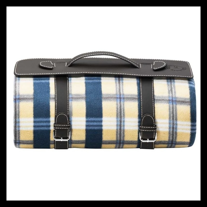 Mercedes Classic picnic checked plaid polyester beige and blue Mercedes ...
