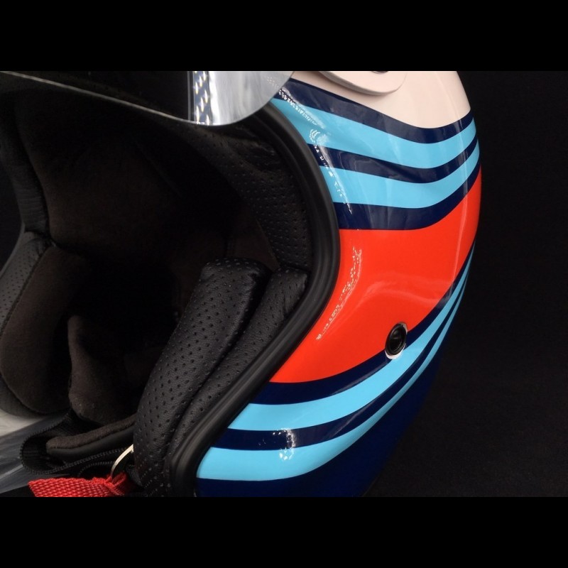 Helmet Martini Racing design metallic white / blue / red