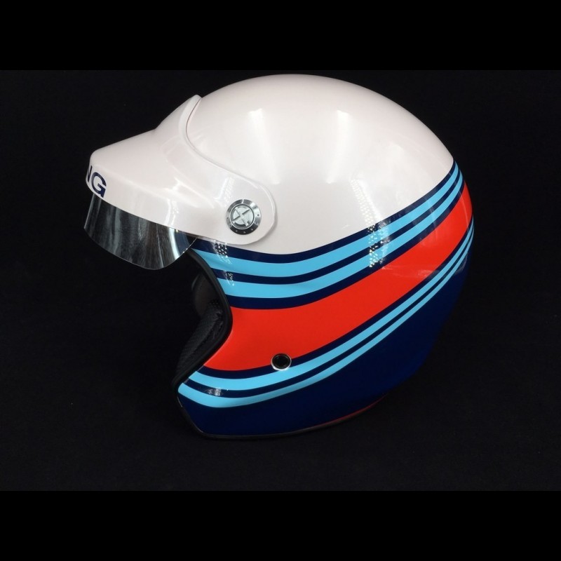 Helmet Martini Racing design metallic white / blue / red