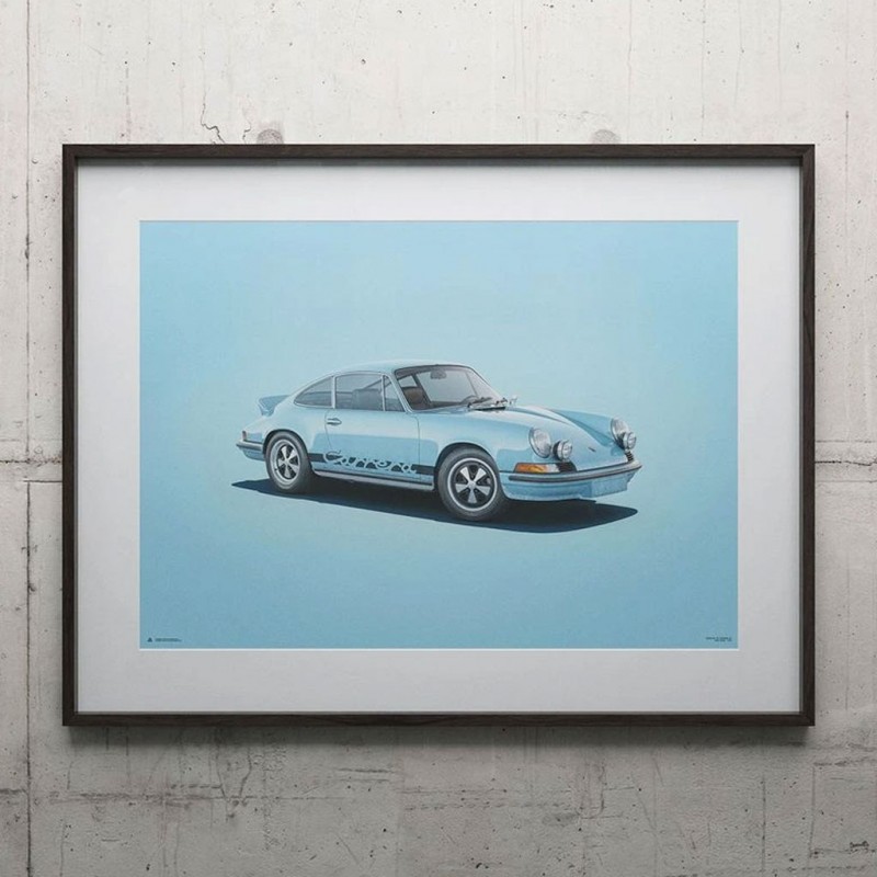 Porsche Poster 911 Carrera RS 1973 Blue - Colors of Speed