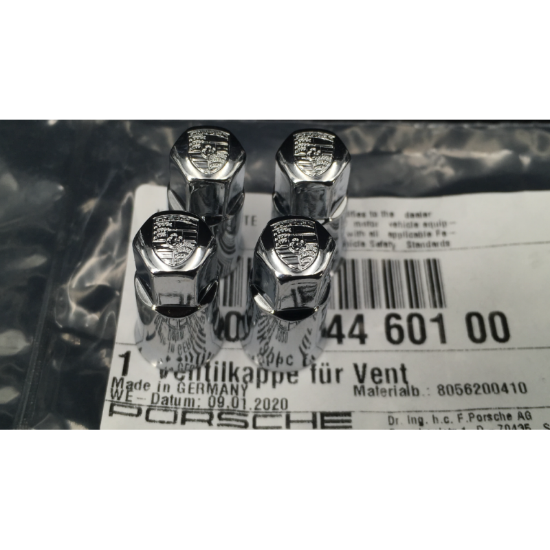 Porsche valve cap chrome with valve included - set of 4 - Original ...