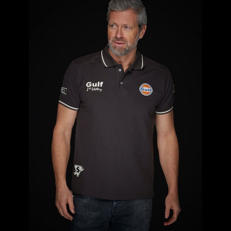 Gulf victory Vintage Polo Charcoal grey - men