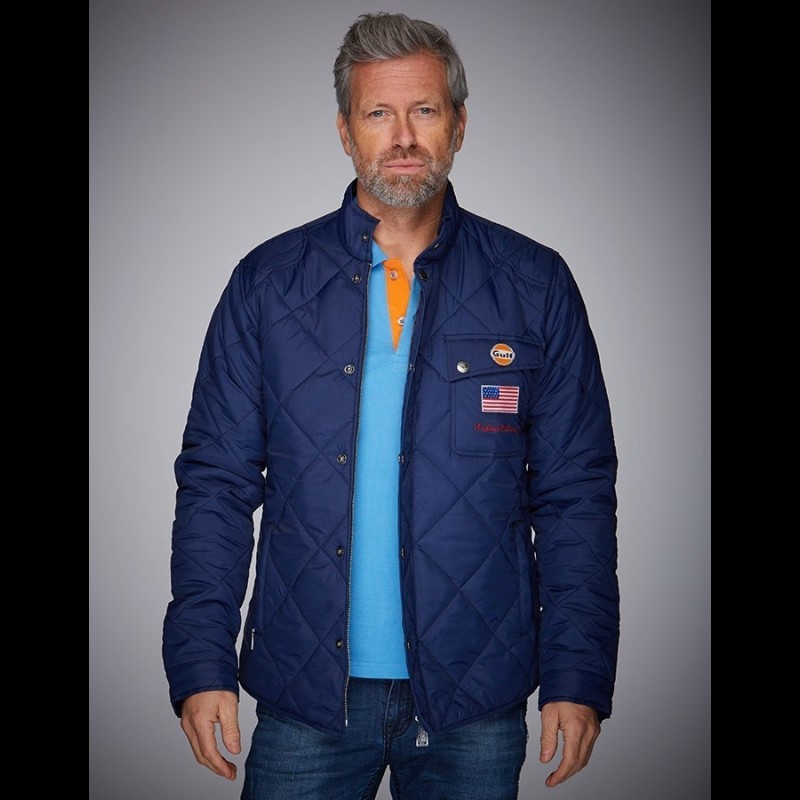 Gulf Jacket Steve McQueen quilted navy blue - men