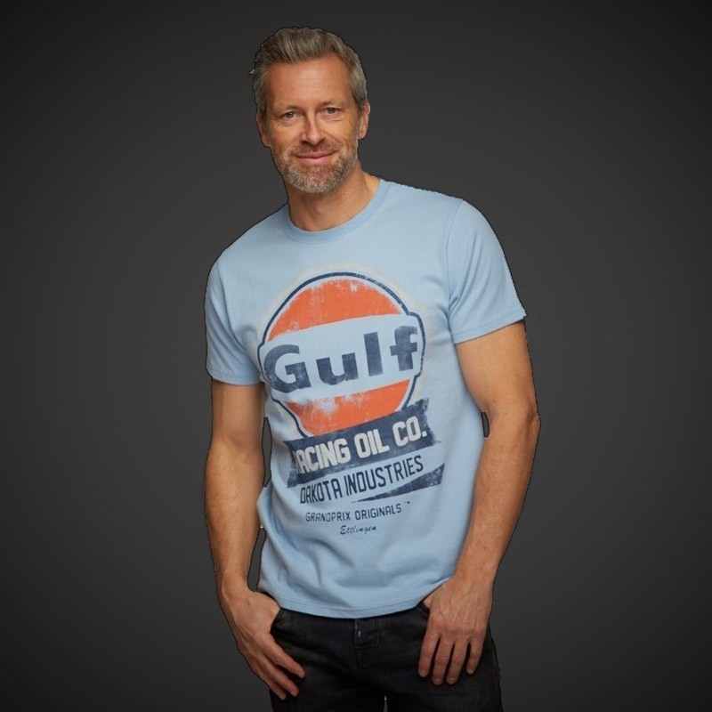 T-shirt Gulf Racing Oil Company Bleu Gulf - homme