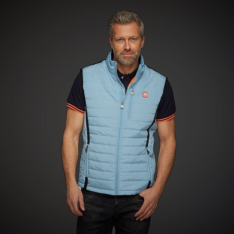 Gulf Jacket Sleeveless Performance Quilted Gulf blue / Black stripes - men
