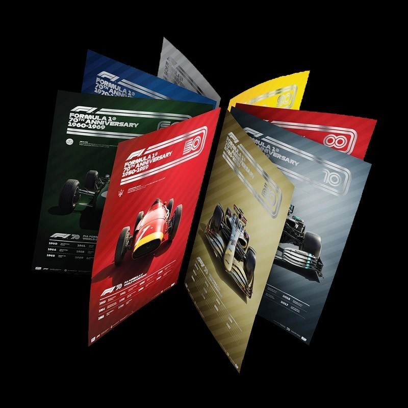 Set 8 F1 Posters 70th anniversary complete collection Limited edition ...