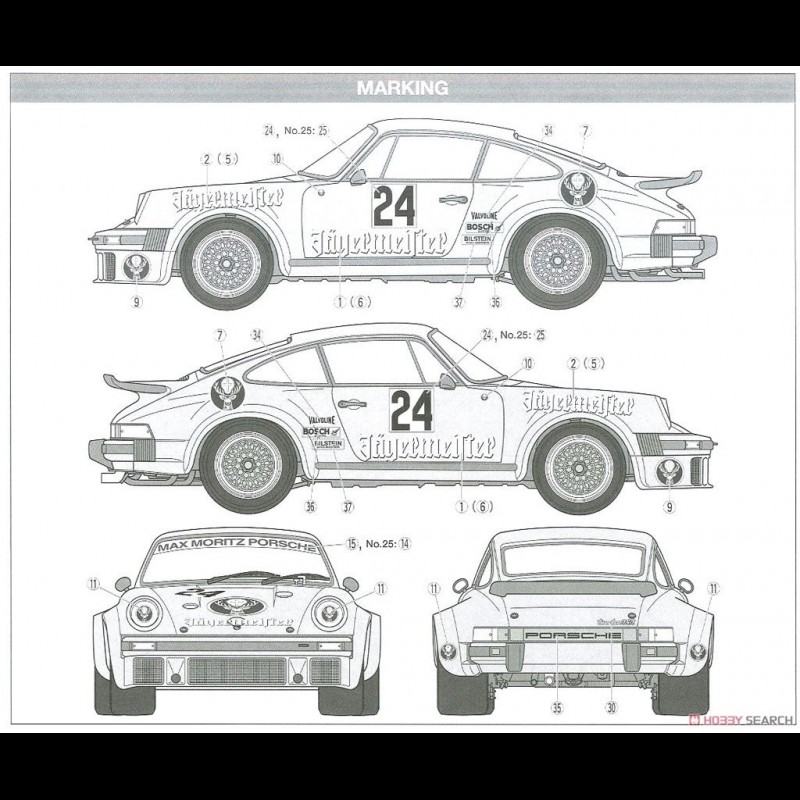 Maquette Porsche 934 Turbo RSR Jägermeister 1/12 Tamiya 12055
